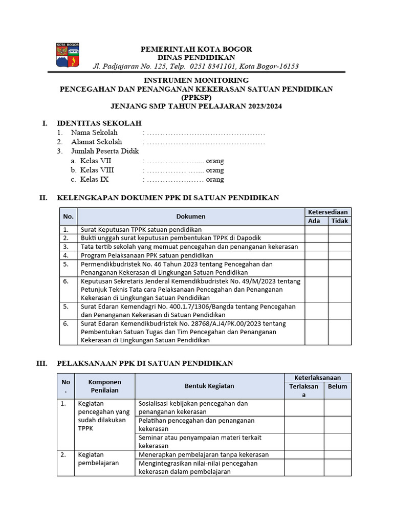 Instrumen PPKSP | PDF