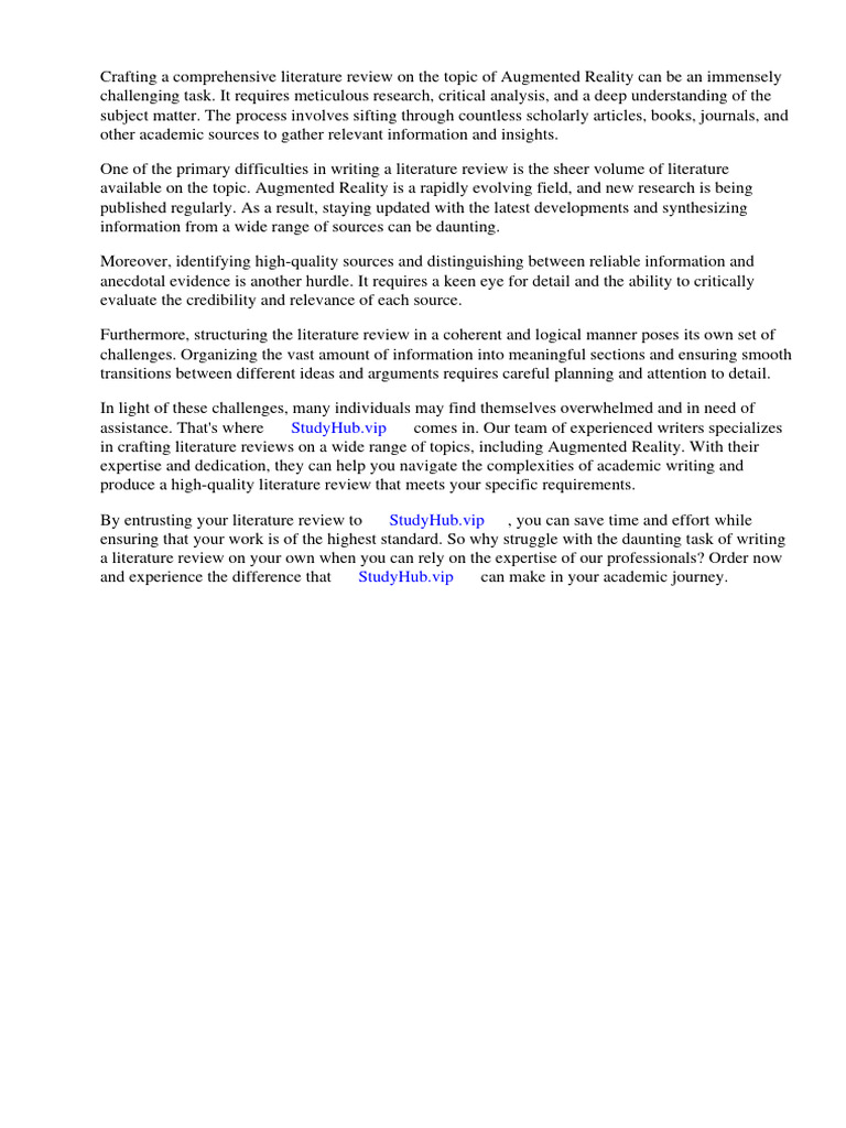 Literature Review Augmented Reality | PDF | Augmented Reality | Virtual ...