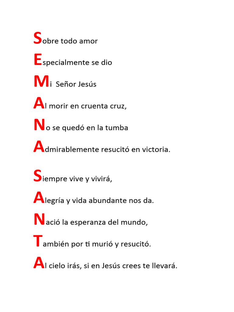 Acrostico Semana Santa | PDF