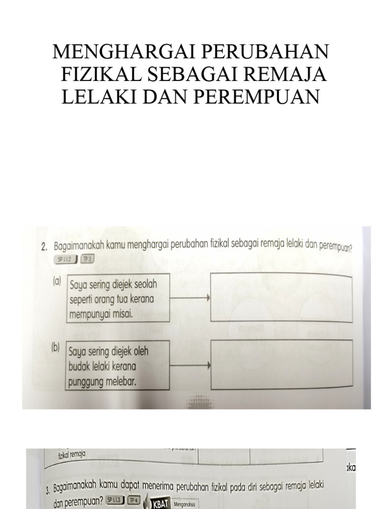 MENGHARGAI PERUBAHAN FIZIKAL SEBAGAI REMAJA LELAKI DAN PEREMPUAN | PDF