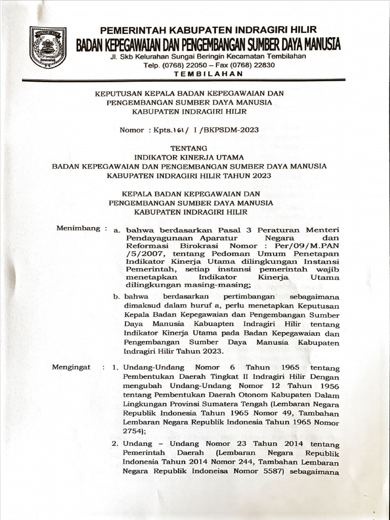 SK Penetapan IKU 2023 | PDF