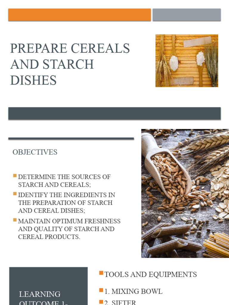 Cereal and Starch Dish Preparation Guide | PDF | Cooking, Food & Wine