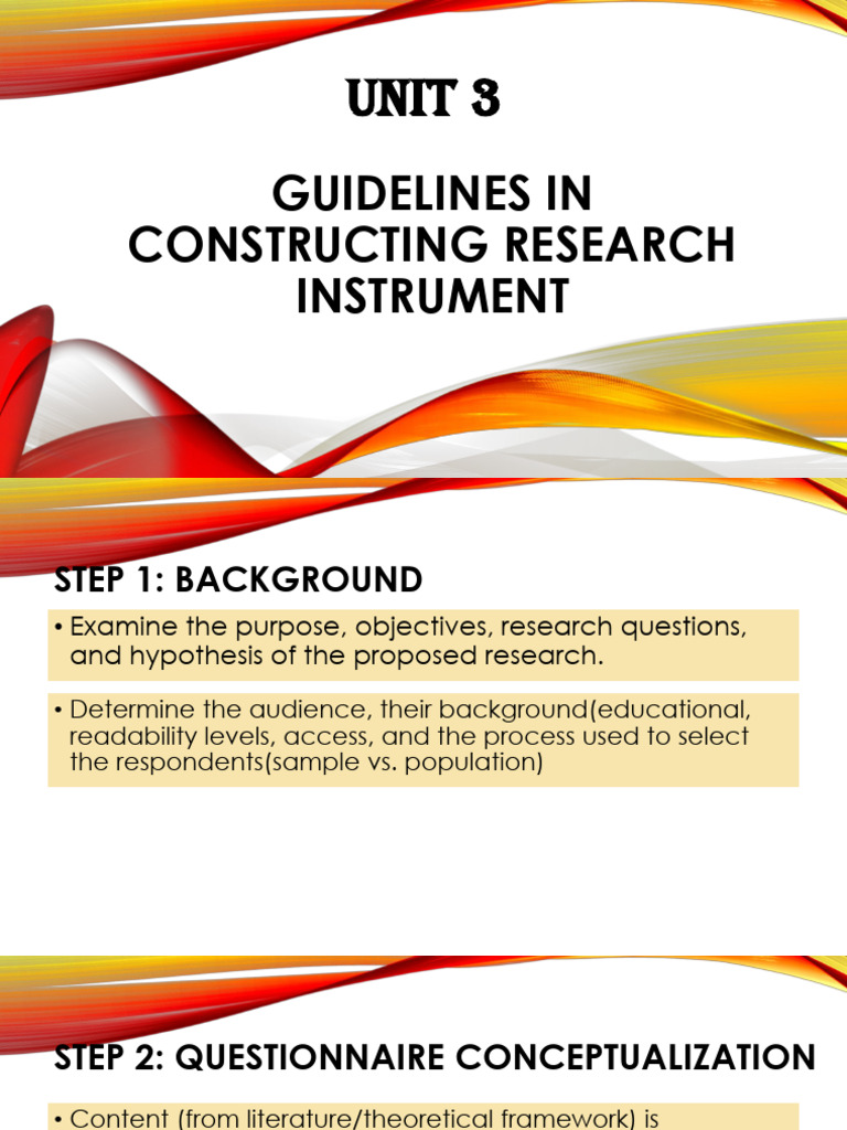 3 Guidelines in Constructing Research Instrument | PDF | Data Analysis | Validity (Statistics)