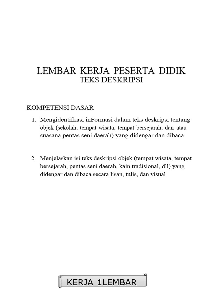 PDF LKPD 1 Teks Deskripsi Compress | PDF
