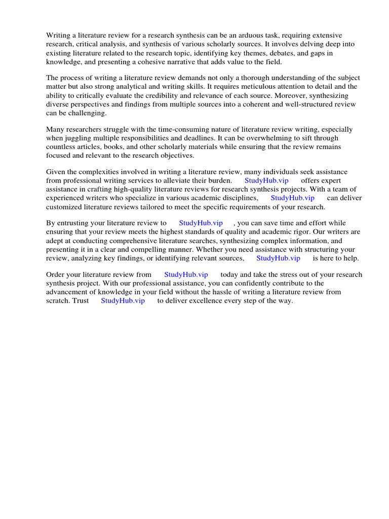 Research Synthesis Literature Review | PDF | Essays | Systematic Review