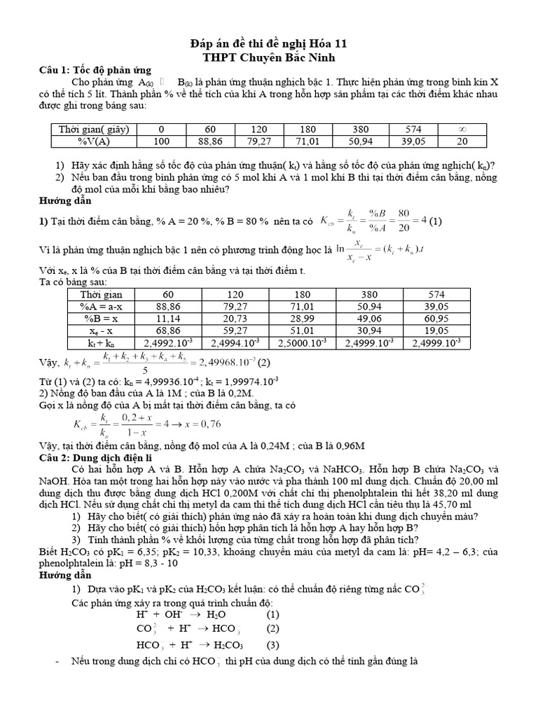 DH HDC Hoá 11 | PDF