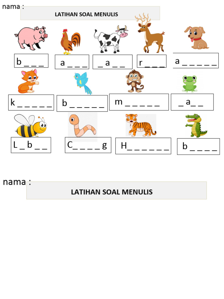 Latihan Soal Menulis Kelas I | PDF