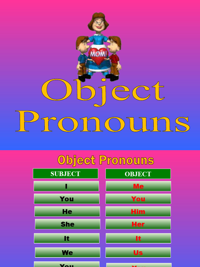 Object Pronouns Grammar Guides Pronunciation Exercises Phonics 41696 | PDF