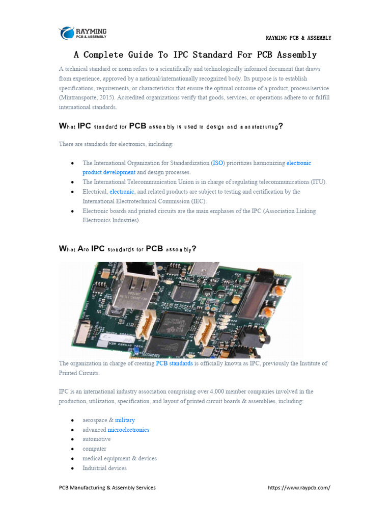 A Complete Guide To IPC Standard For PCB Assembly | PDF | Printed ...