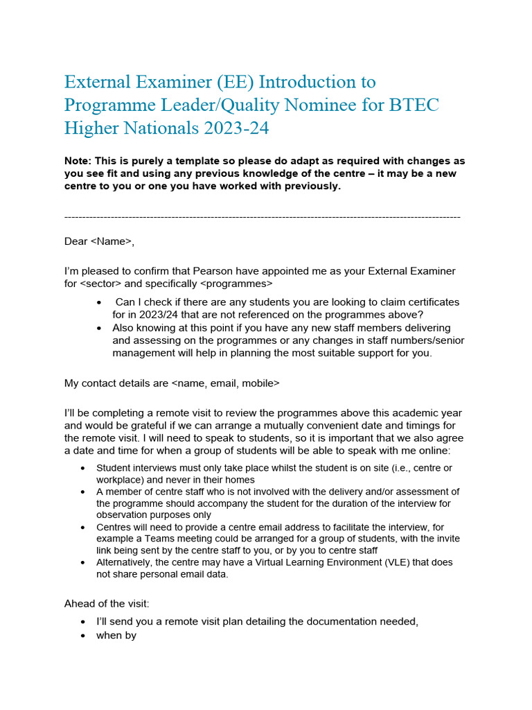 Introductory and Assignment Feedback Email Template | PDF