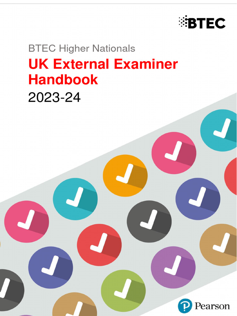 Btec Higher Nationals External Examiner Handbook | PDF | Verification ...