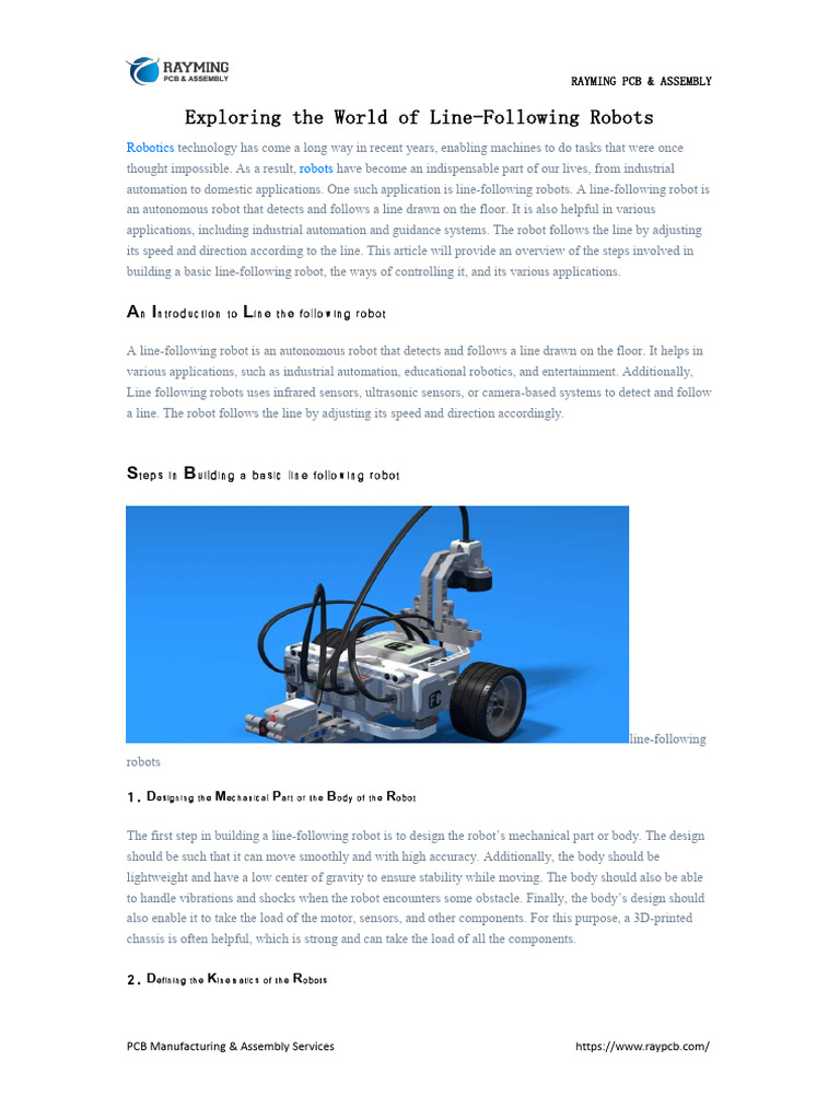 Exploring The World of Line-Following Robots | PDF | Robot | Robotics Exploring The World of Line-Following Robots | PDF | Robot | Robotics