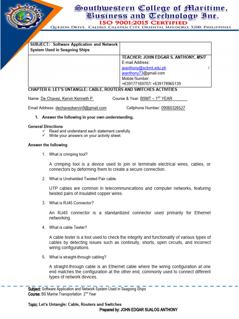 Chapter6 Dechavez | PDF | Electrical Connector | Computer Network