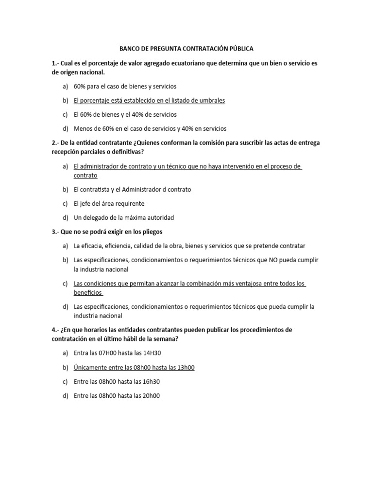 PREGUNTAS EXAMEN | PDF | Subasta | Presupuesto