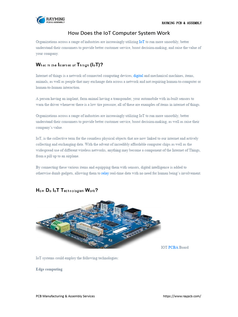 How Does The IoT Computer System Work | PDF
