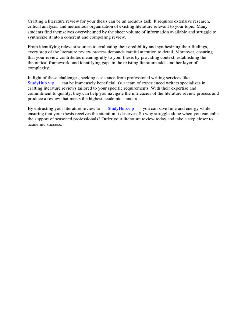 Sample of Review of Related Literature in Thesis | Download Free PDF ...