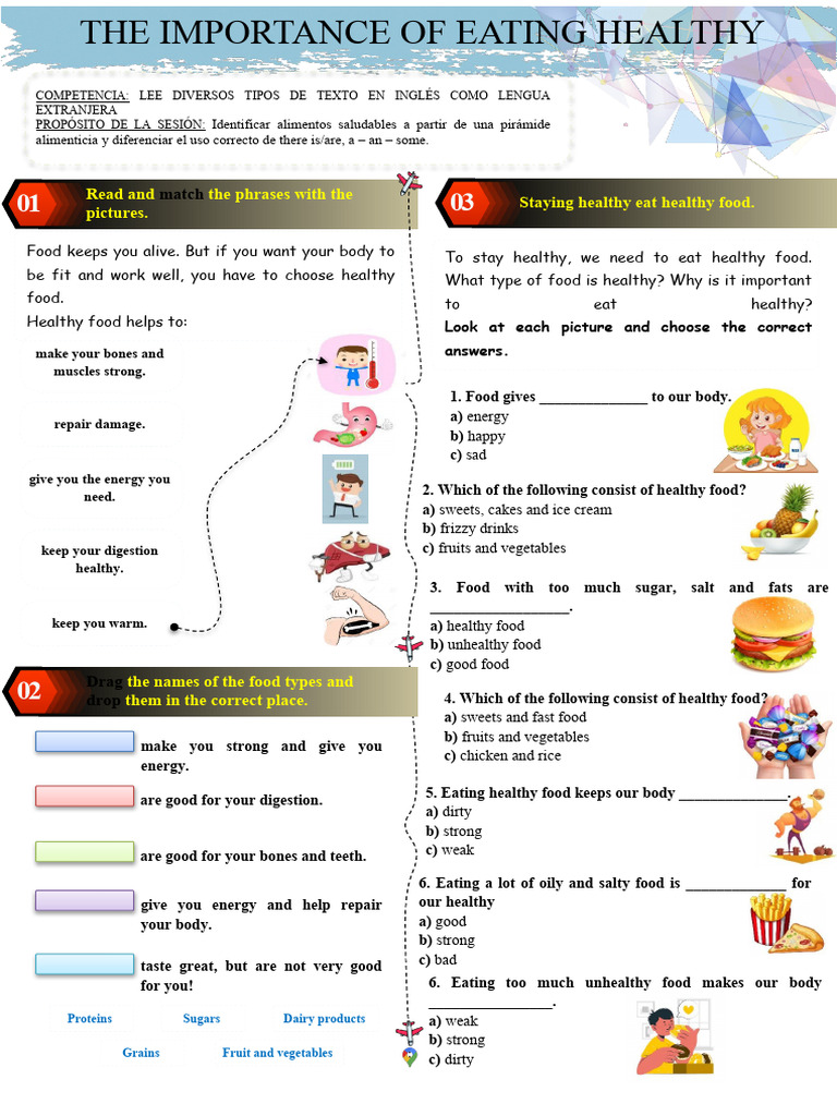 Ficha 1 - 2do Sec - Eda 5 | PDF | Foods | Healthy Diet