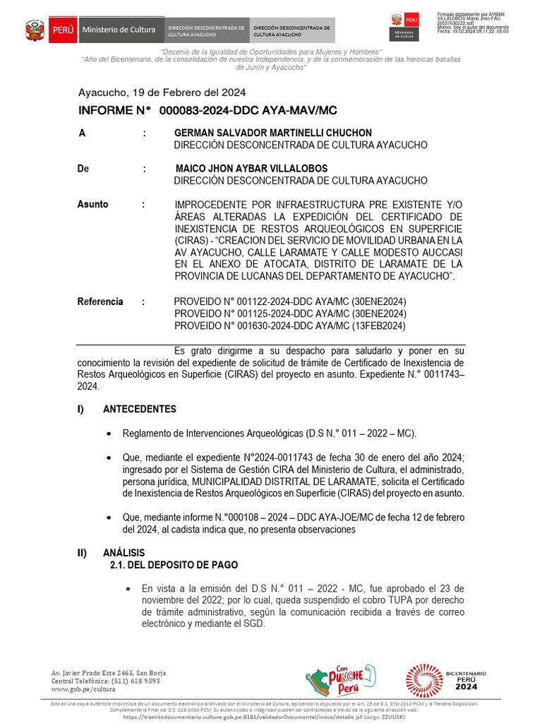 Informe-000083-2024-Ddc Aya-Mav 1 | PDF | Regulación
