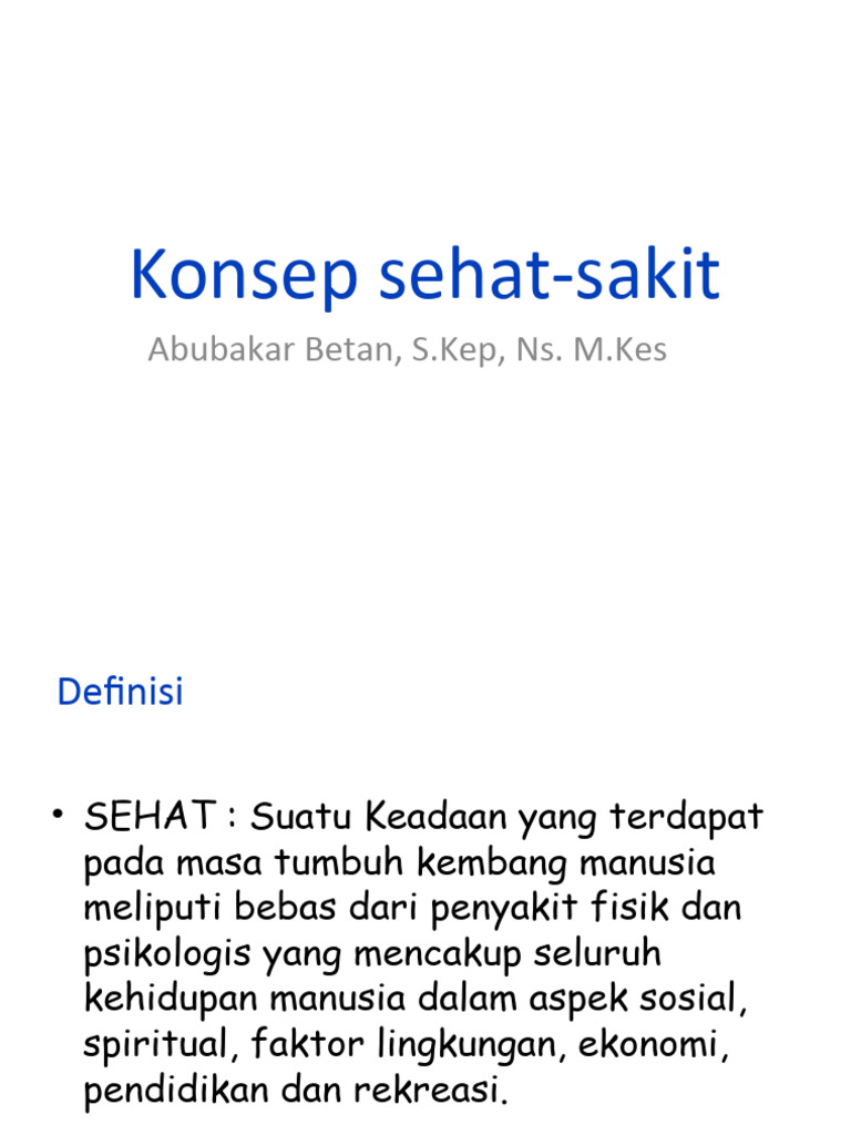 Konsep Sehat-Sakit | PDF