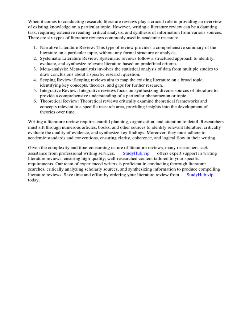 6 Types of Literature Review | PDF | Systematic Review | Literature Review