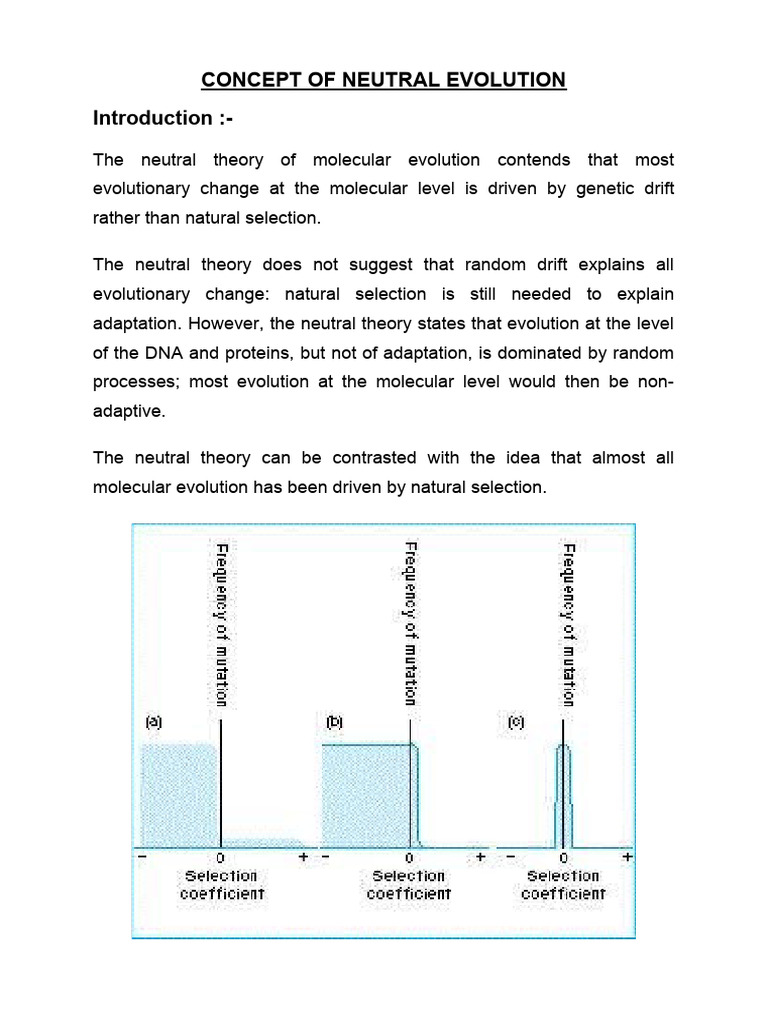 Concept of Neutral Evolution | PDF | Biotechnology | Life Sciences