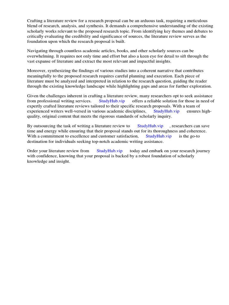 Example of Literature Review For Research Proposal | PDF | Literature ...