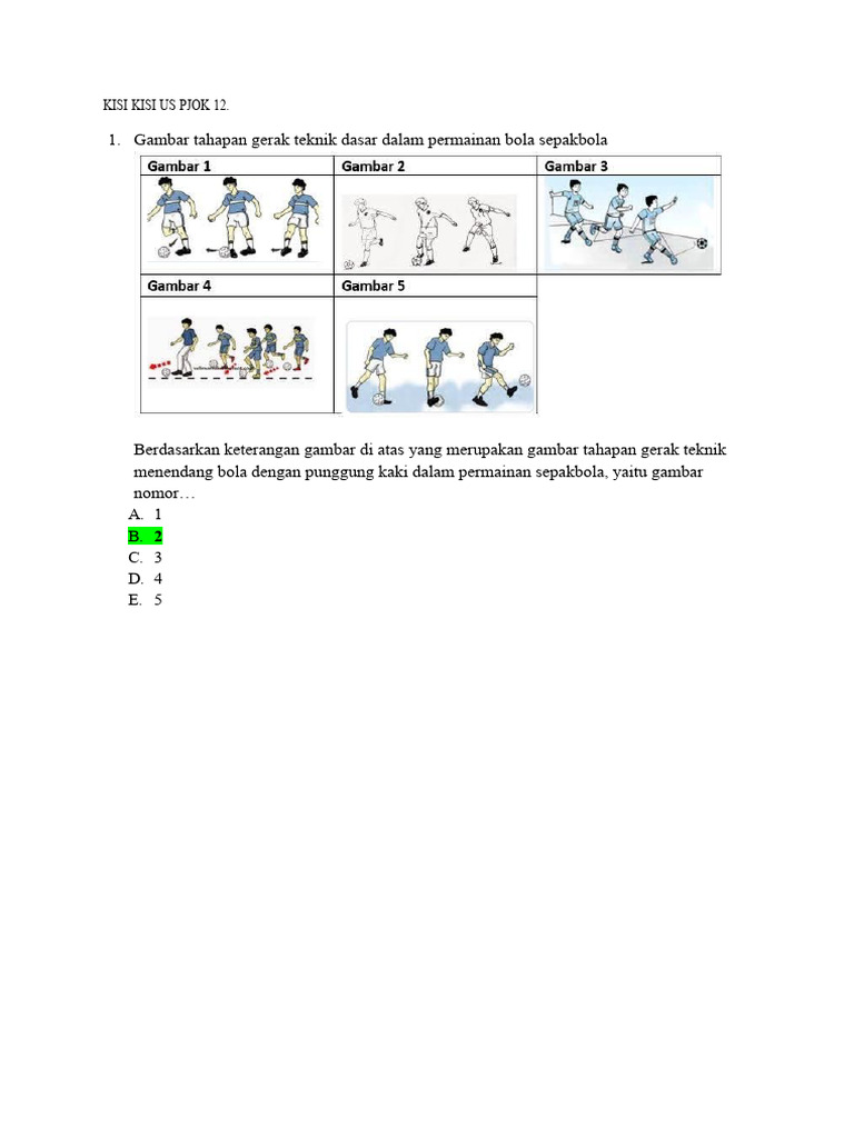 Latihan Soal Us Xii Pjok 2023-2024 | PDF