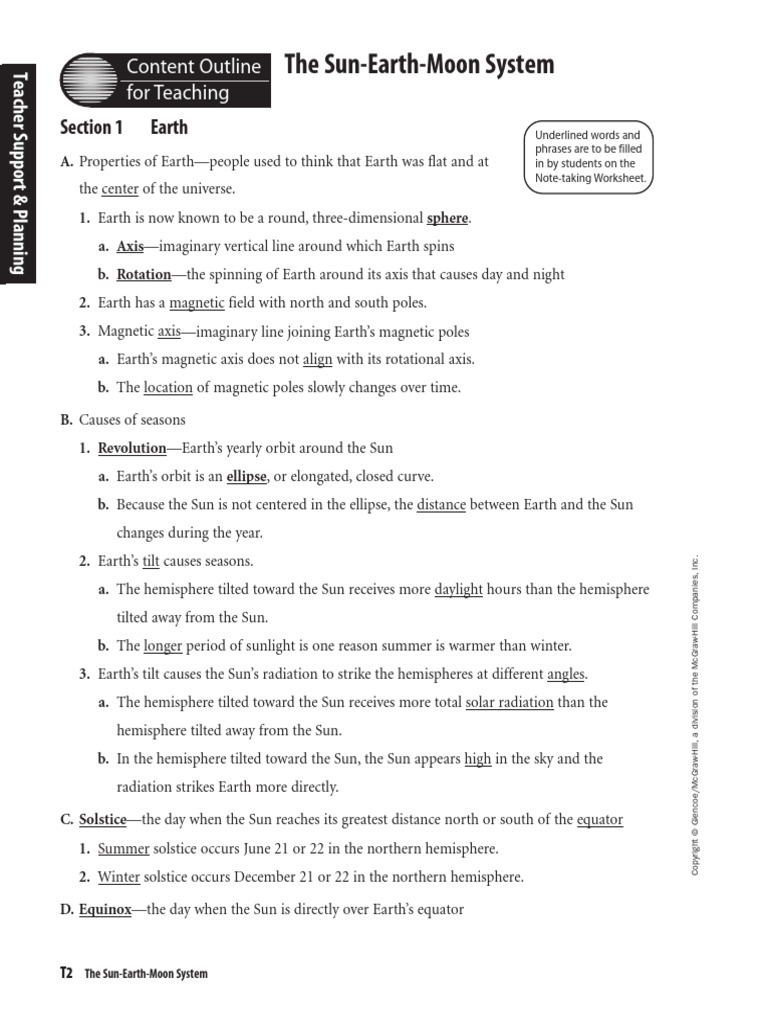 Content Outline The Sun-Earth-Moon System For Teaching | Download Free ...