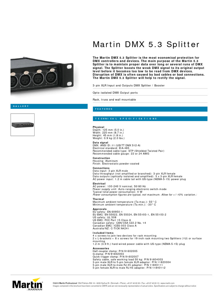 Martin DMX 5 3 Splitter | PDF