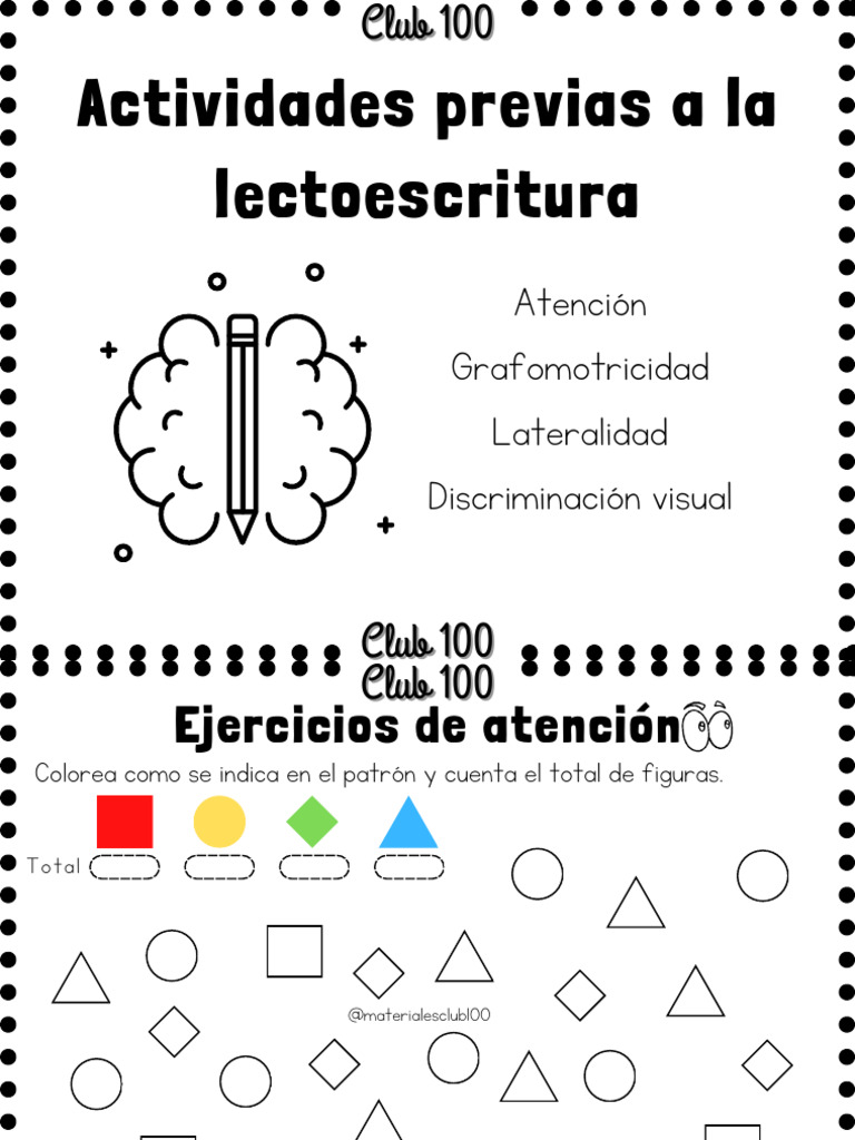 Actividades de Lectoescritura Club 100 | PDF