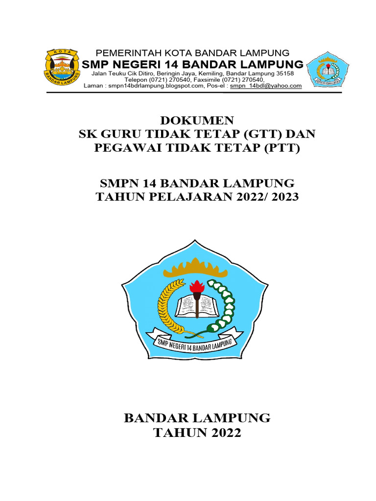 Cover Laporan SK GTT | PDF