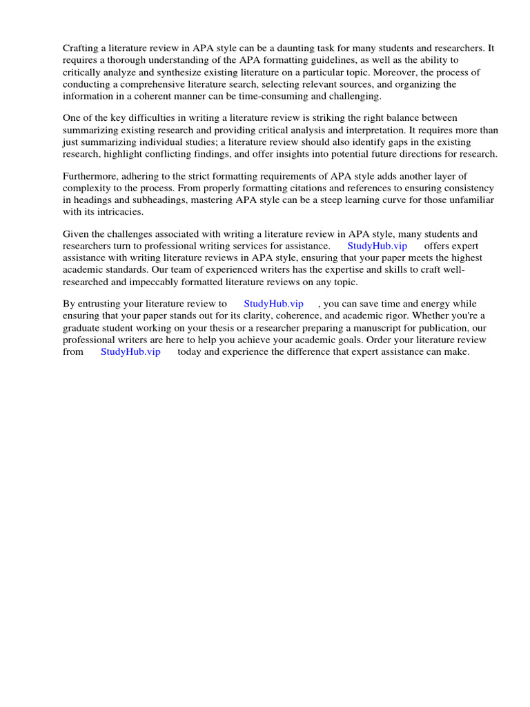 APA Literature Review Guide | PDF | Apa Style | Methodology