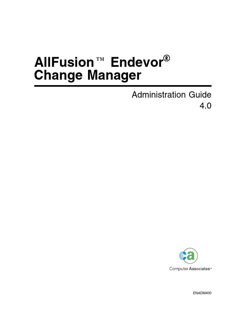 AllFusion Endevor Change Manager - r4 - Administration Guide | PDF ...
