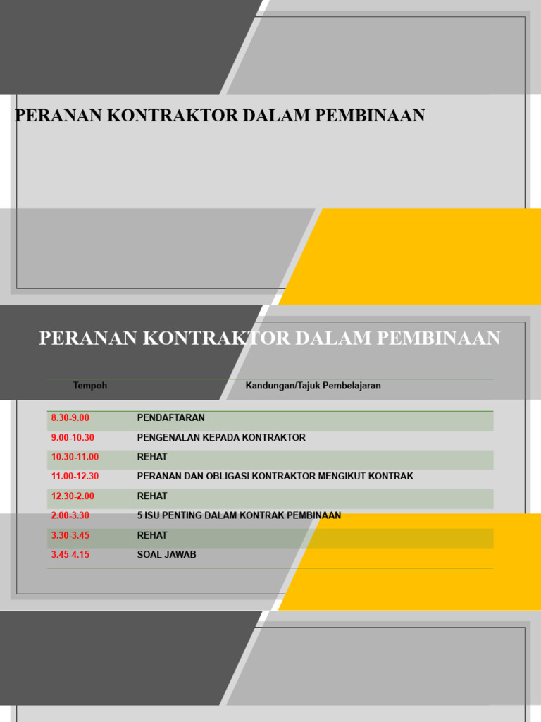 Peranan Kontraktor Dalam Pembinaan | PDF