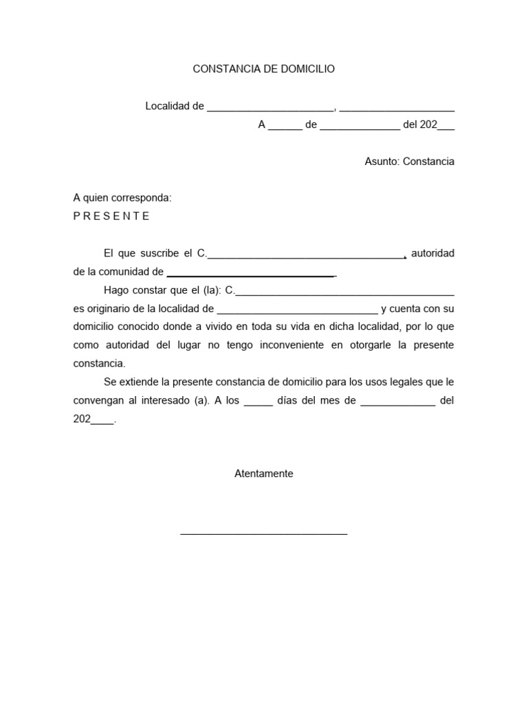 Constancia de Domicilio | PDF