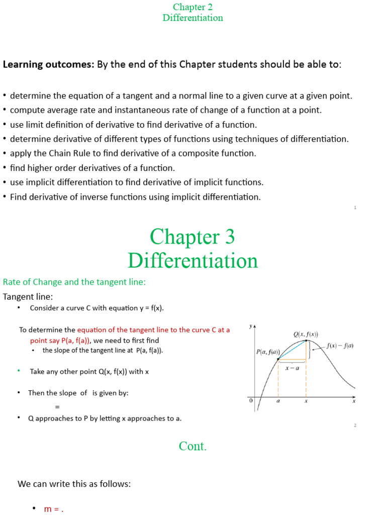 Calculus 1 Chapter 3 | PDF
