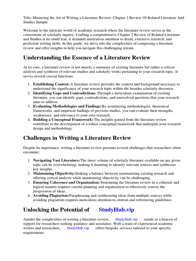 Chapter 2 Review of Related Literature and Studies Sample | PDF ...