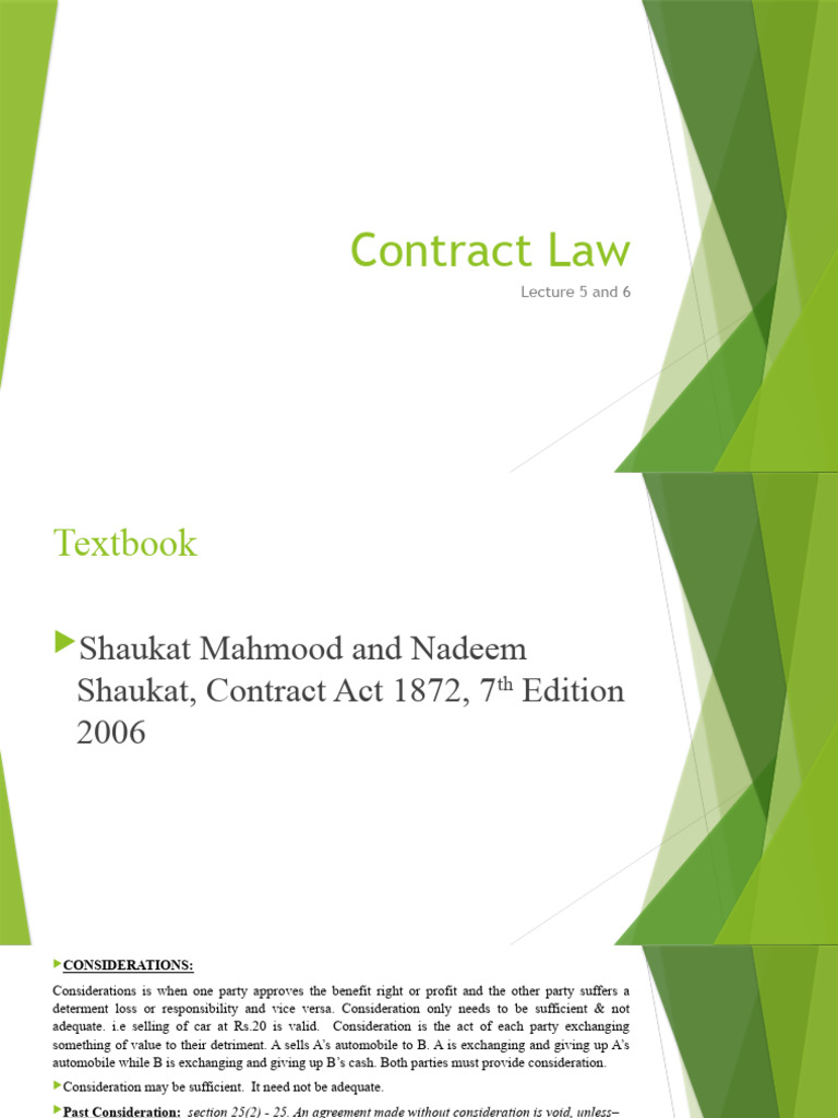 Contract Law Lecture 5 And 6 Pdf Consideration Auction
