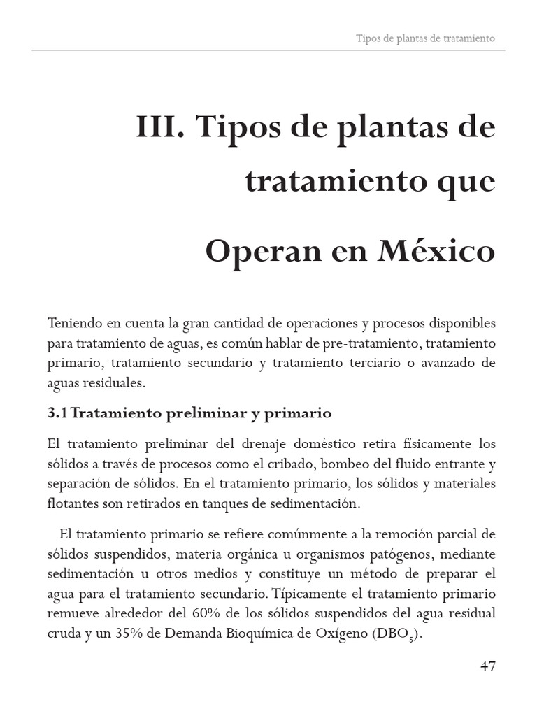Eficiencia en Plantas de Tratamiento de Aguas Residuales-Cap.3 | PDF ...