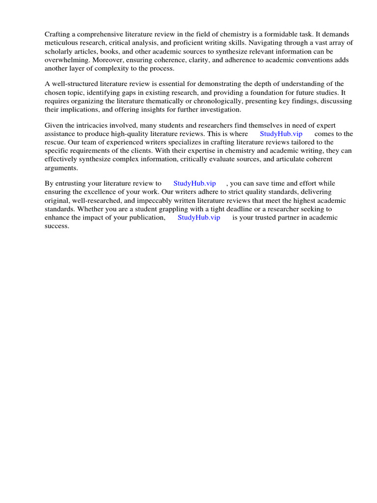 Chemistry Literature Review Template | PDF | Academic Publishing ...