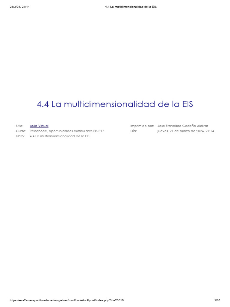 4.4 La multidimensionalidad de la EIS | PDF | Violencia | Enseñando