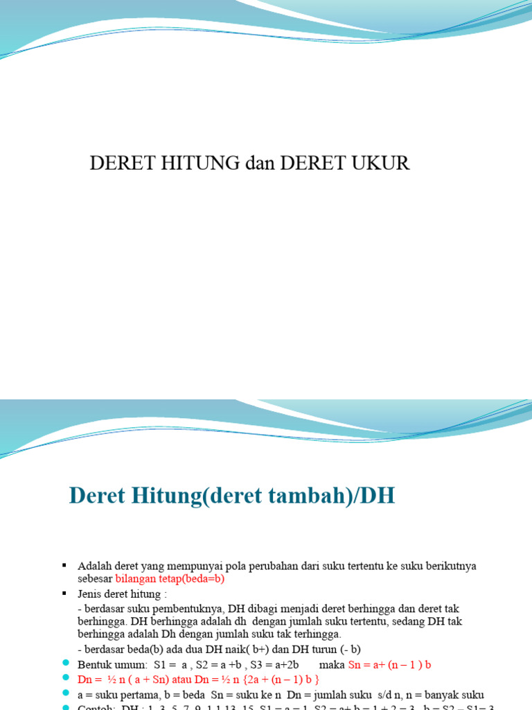 Materi 1 - Deret Hitung Dan Deret Ukur | PDF