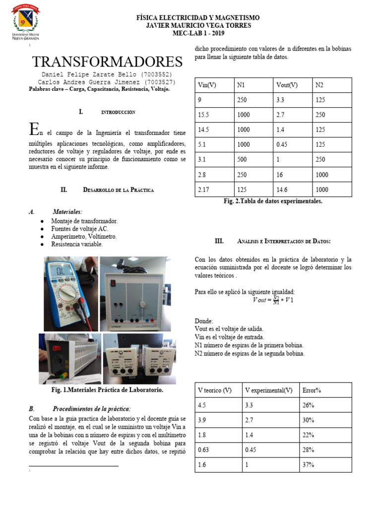 Informe Transformadores | PDF | Transformador | Inductor
