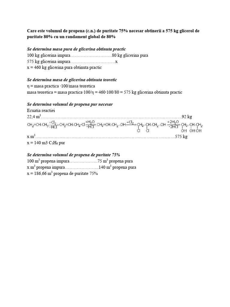 Care Este Volumul de Propena | PDF