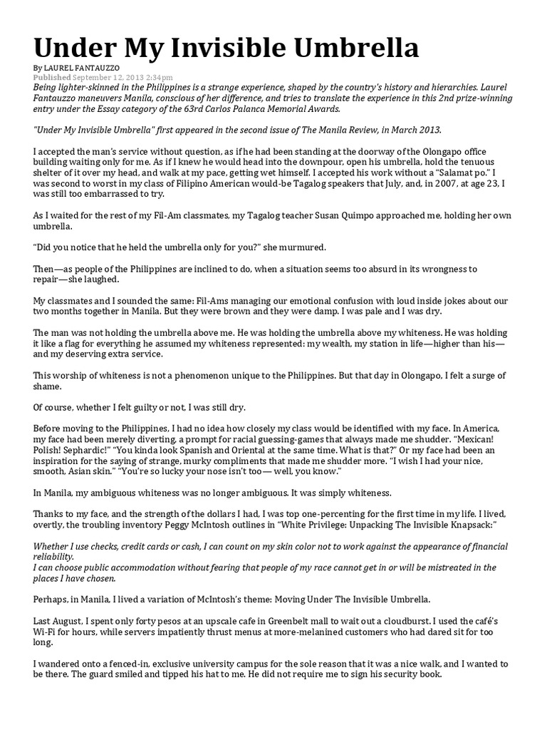 Under My Invisible Umbrella | PDF