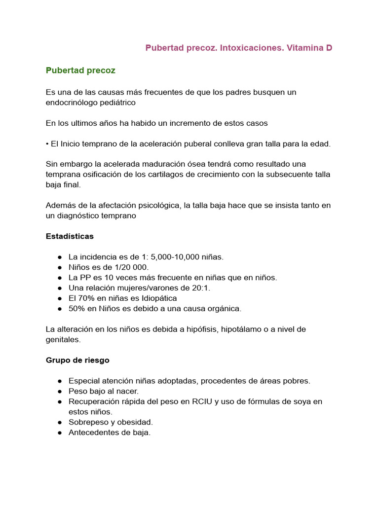 Pubertad Precoz y Vitamina D en Niños | PDF | Vitamina D | Pubertad