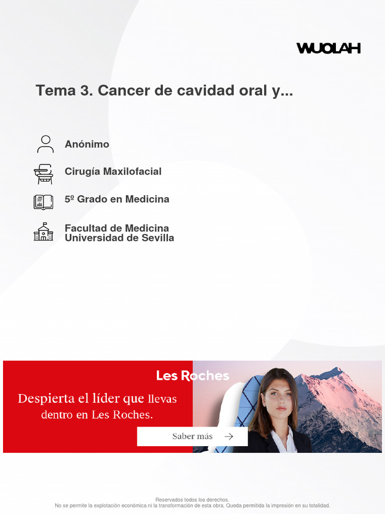 Cancer de cavidad oral y labio | PDF