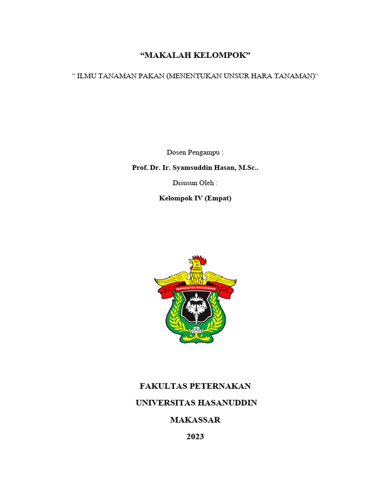 Peran Unsur Hara pada Tanaman Legum dan Rumput | PDF | Griya & Taman
