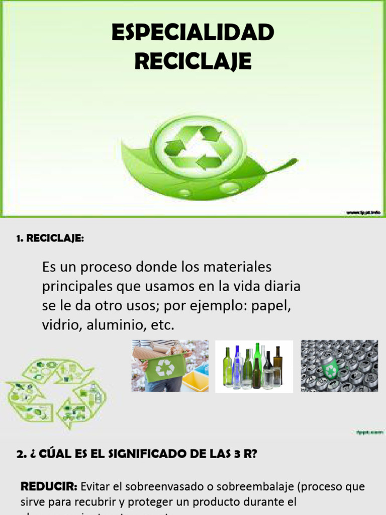 Especialidad Reciclaje | PDF | Reciclaje | El plastico