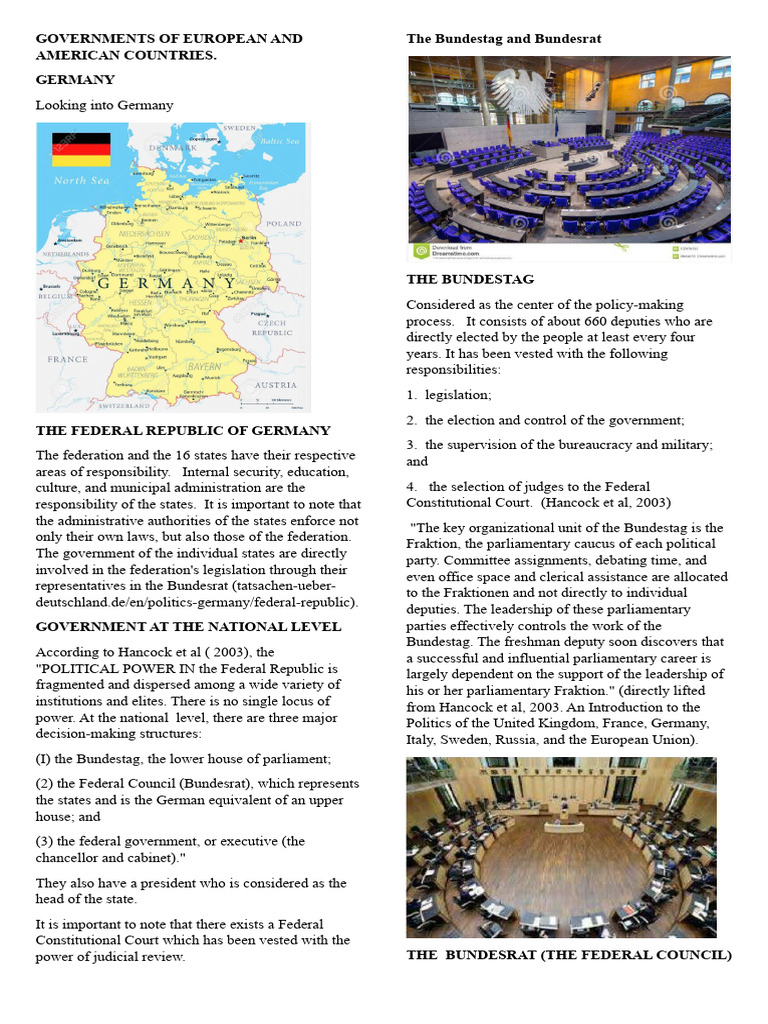 (Governments of European and American Countries) Germany | PDF ...